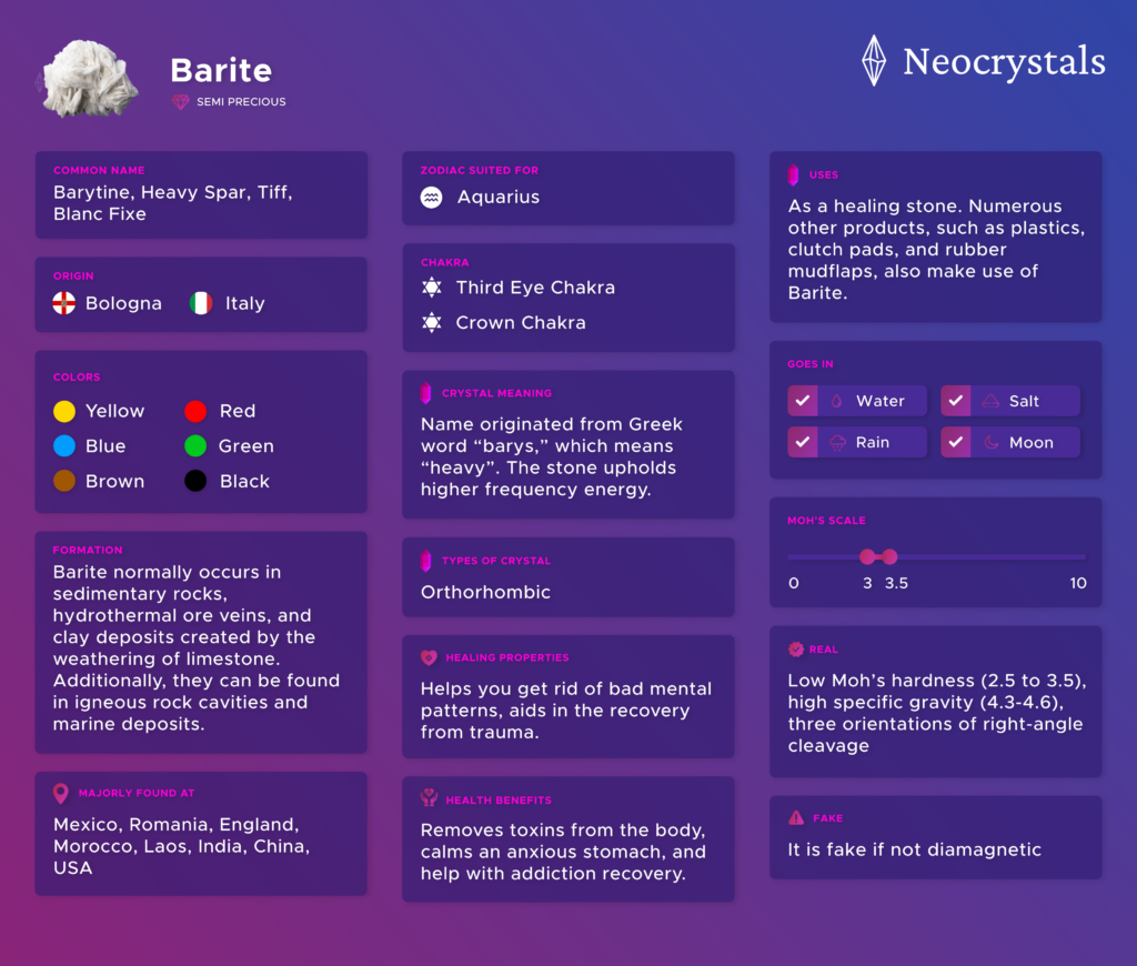 Barite Meaning: Healing Properties, Benefits and Uses